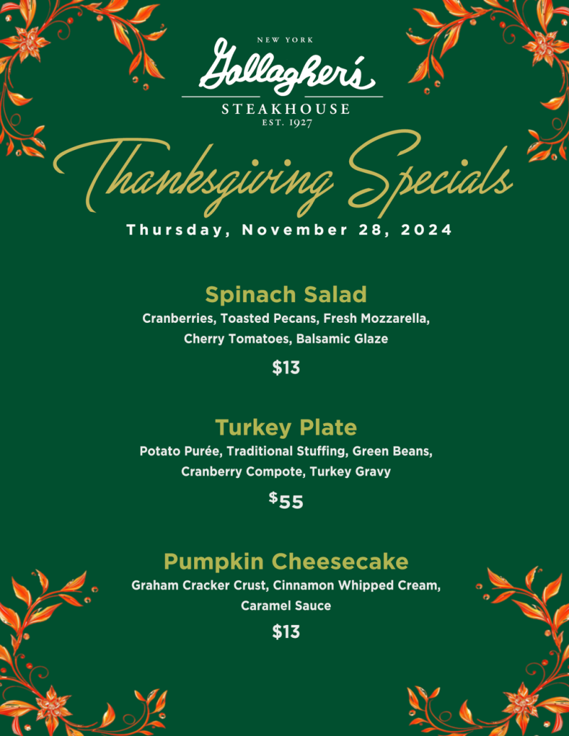 Menu Archive - Gallagher's Steakhouse | Las Vegas